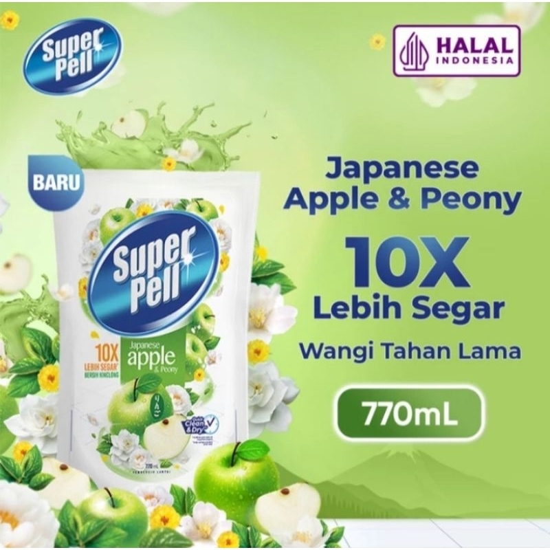 Jual Super Pell Pembersih Lantai Apple 770ml // Super Pell Pembersih ...