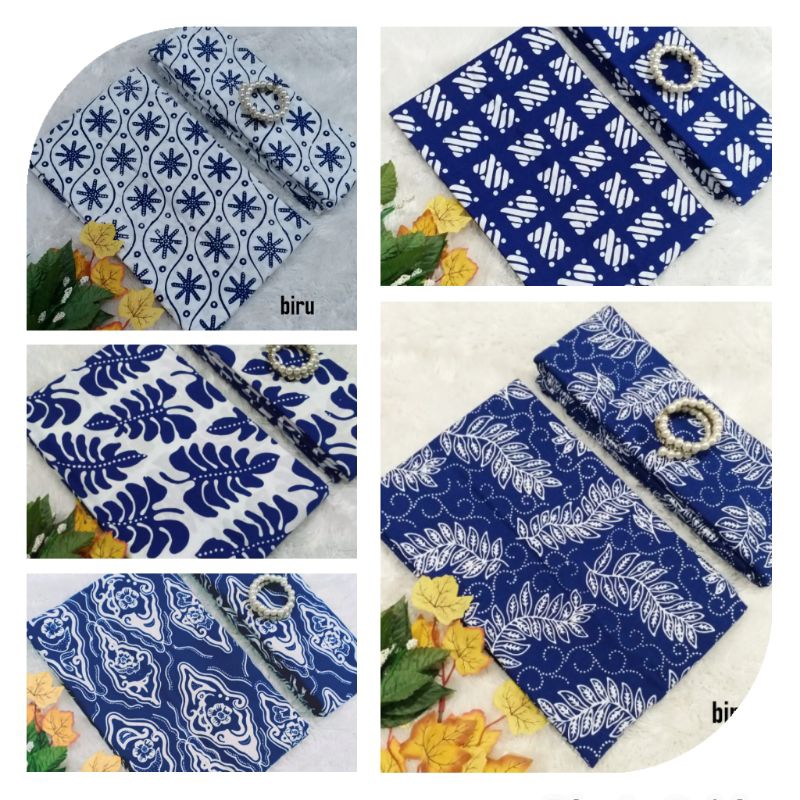 Jual Kain Batik Cap Garutan Biru Ukiuran 2 Meter Bahan Batik Wanita ...