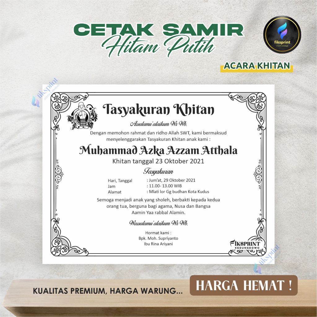 Jual SAMIR PERNIKAHAN / SAMIR AQIQAH / SAMIR KEHAMILAN / SAMIR BERKAT ...