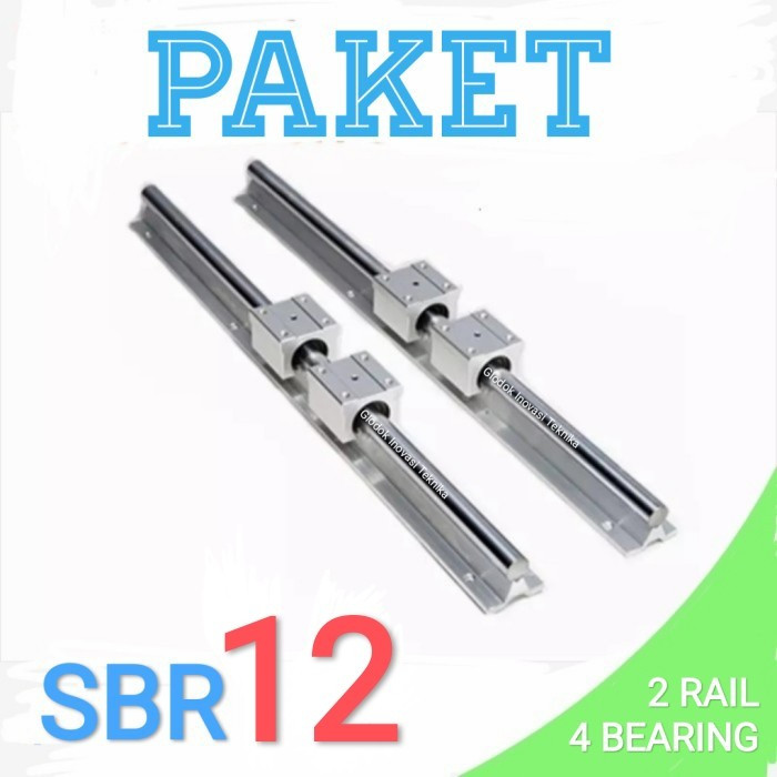 Jual paket set rail guide linear rod shaft SBR12 SBR 12 12mm shaft + 4 ...