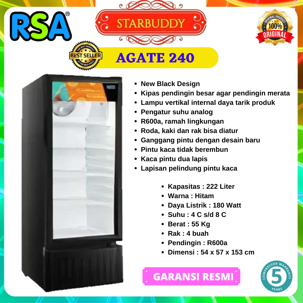 Jual SHOWCASE RSA AGATE 240R / AGATE 240 / AGATE240 4 RAK DISPLAY ...