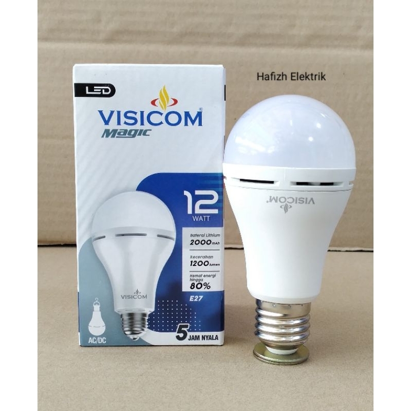 Jual Lampu LED Emergency VISICOM Magic 12WATT Cahaya Putih | Tetap Menyala Disaat Listrik Mati ...