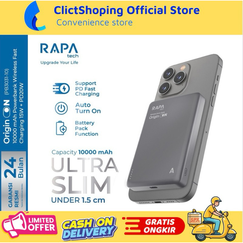 Jual Rapa Tech Powerbank Ultra Thin 5000 & 10000 mAh | Shopee Indonesia