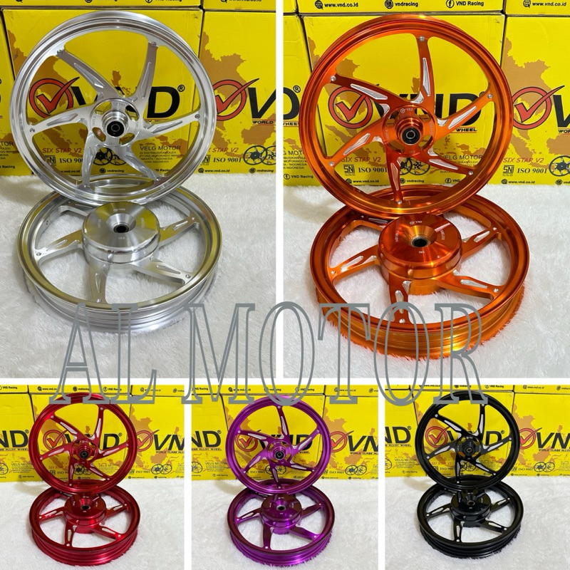 Jual VND Velg Six Star V2 F : 1.60x14 & R : 1.85x14 - Vario 110/ Scoopy/ Beat/ Genio/ Spacy ...