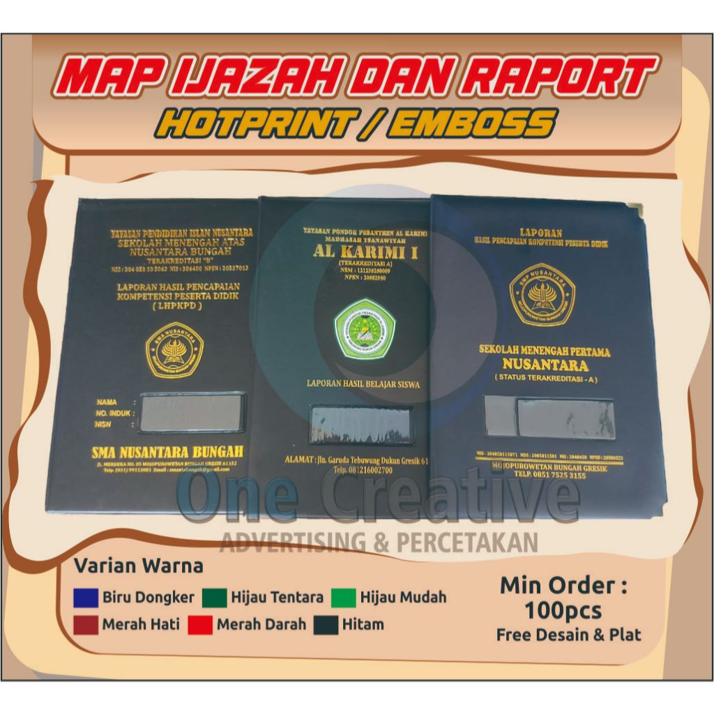 Jual Map Ijazah K13 | Map Raport K13 | Sampul Raport Hotprint/Emboss ...