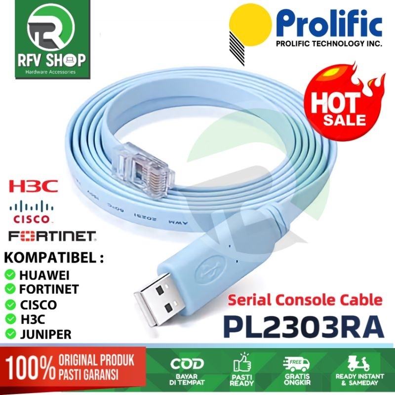 Jual PROLIFIC PL2303RA KABEL USB TO RJ45 CONSOLE CABLE CISCO FORTINET ...