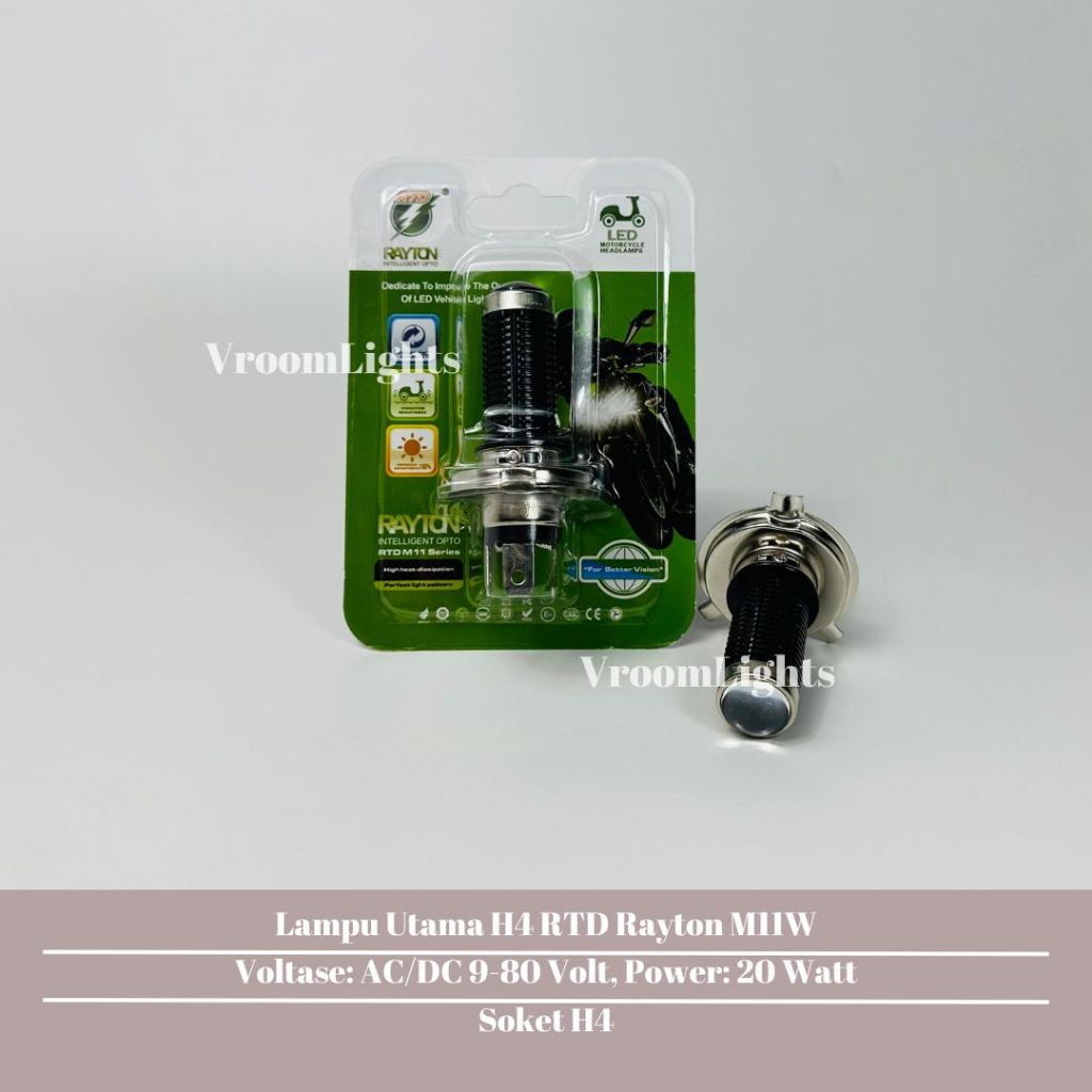 Jual RTD RAYTON Lampu Utama Tipe M11W Socket H4 Bisa AC DC Cahaya Laser D2 Lampu LED Putih ...