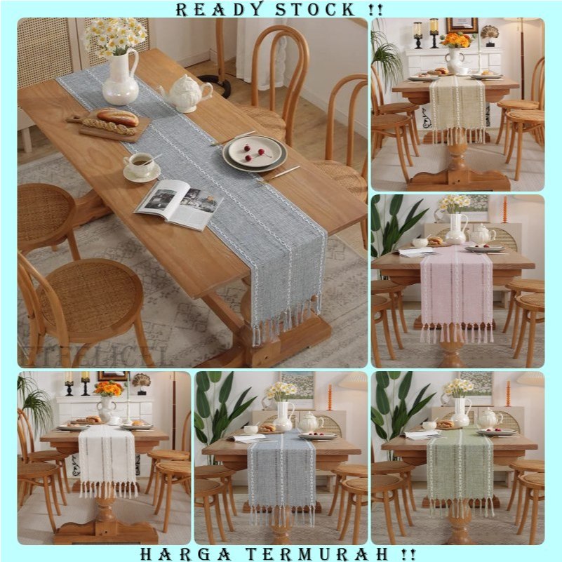 Jual ETFELICEL Tassel Table Runner / Taplak Meja Makan Tamu Rajut ...