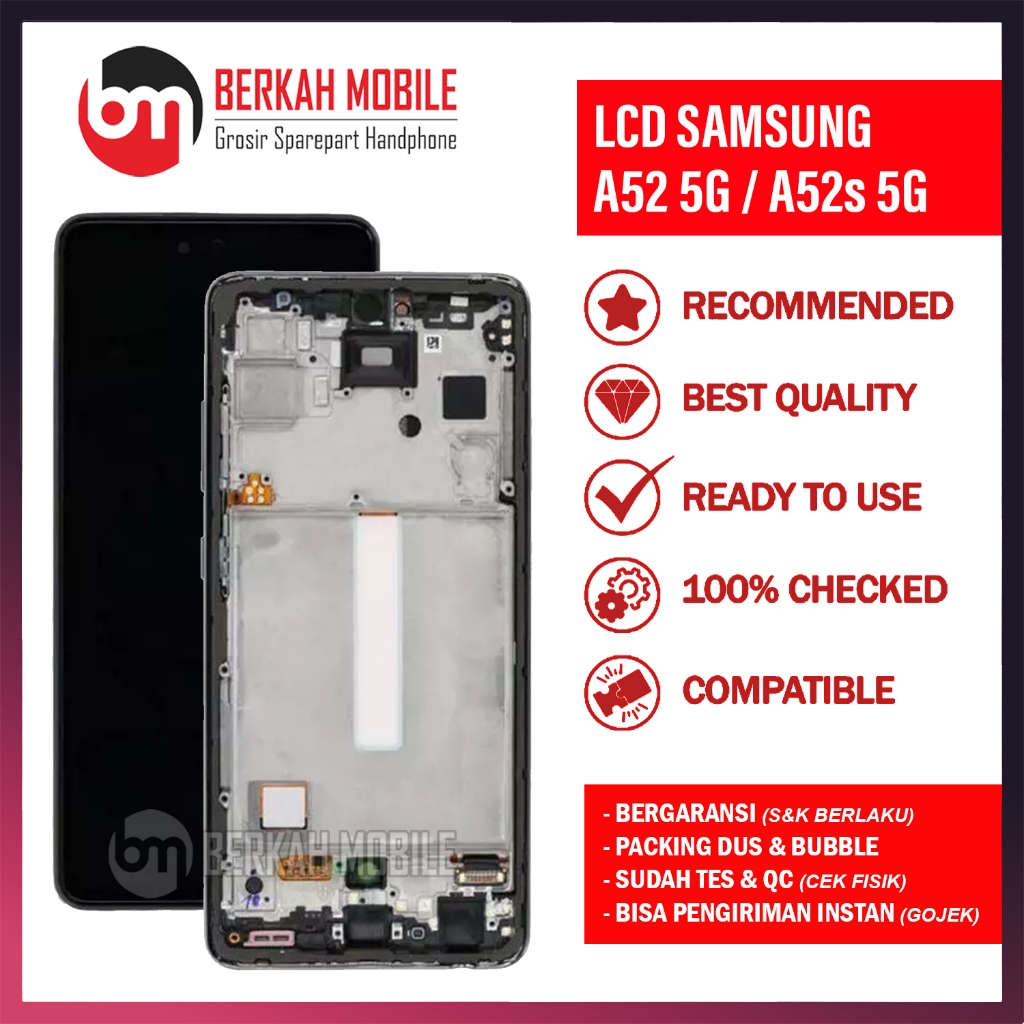 Jual LCD Samsung A52 5G / A52S 5G OLED FINGERPRINT + FRAME BIG GLASS ...