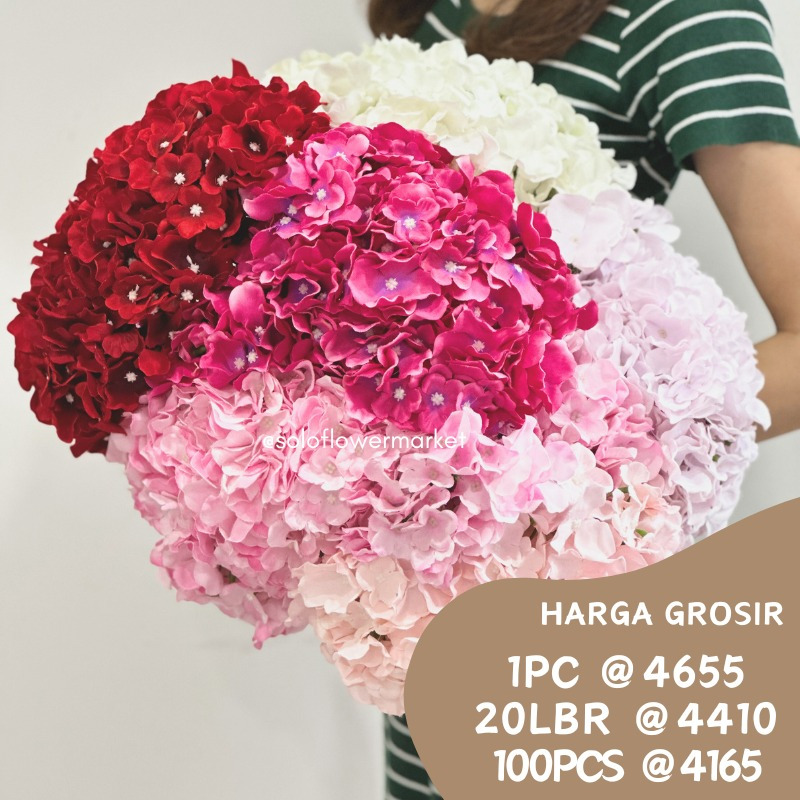 Jual 1 STEM Hydrangeas Artificial 1 Tangkai Bunga Plastik Buatan Hiasan ...