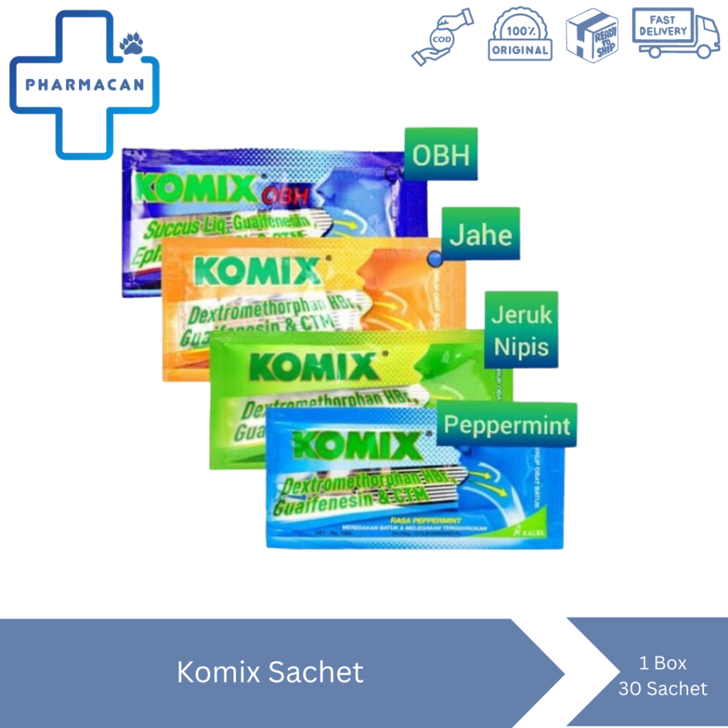 Jual Komix Sachet 7ml - 1 Box isi 30 Sachet | berbagai macam variant ...