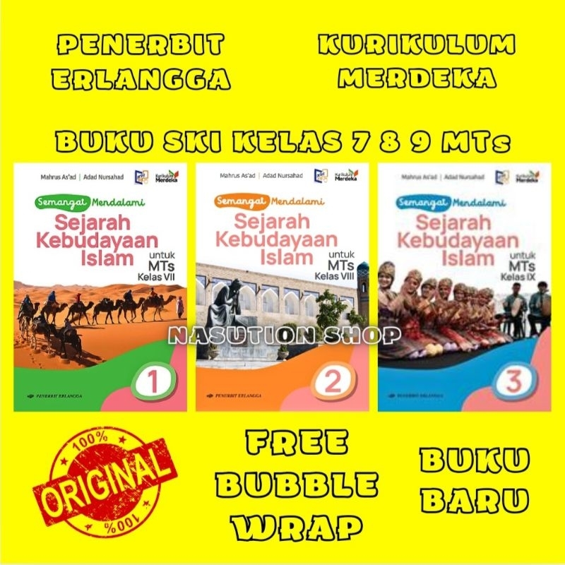 Jual Buku Semangat Mendalami SKI Kelas 1 2 3 / 7 8 9 MTs Erlangga Kurikulum Merdeka Madrasah ...