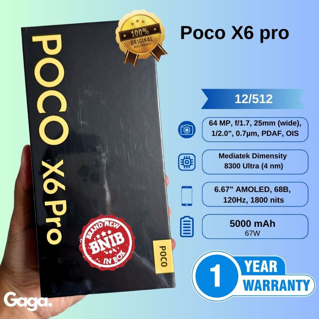 Jual Poco X6 pro 5G 12/512Gb New Segel Garansi Resmi Xiaomi | Shopee Indonesia