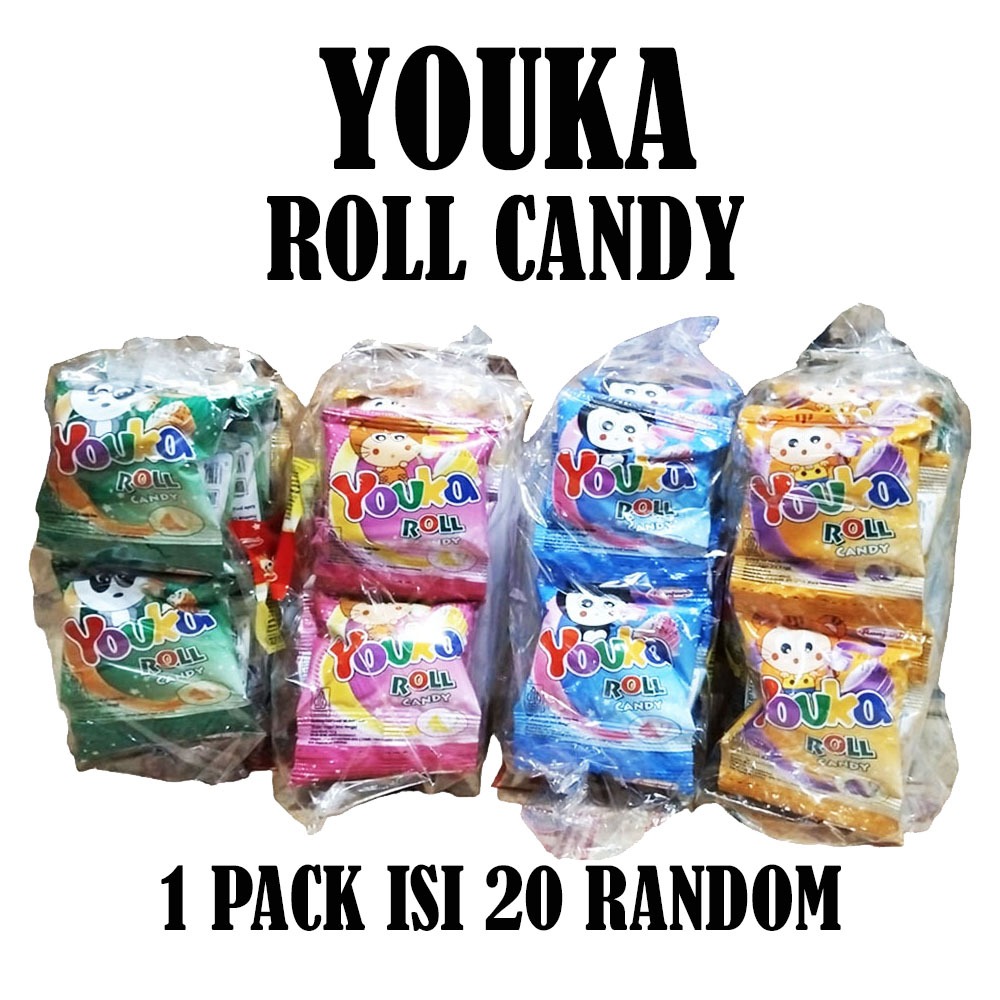 Jual YOUKA ROLL CANDY PACK ISI 20 (RASA RANDOM) | Shopee Indonesia