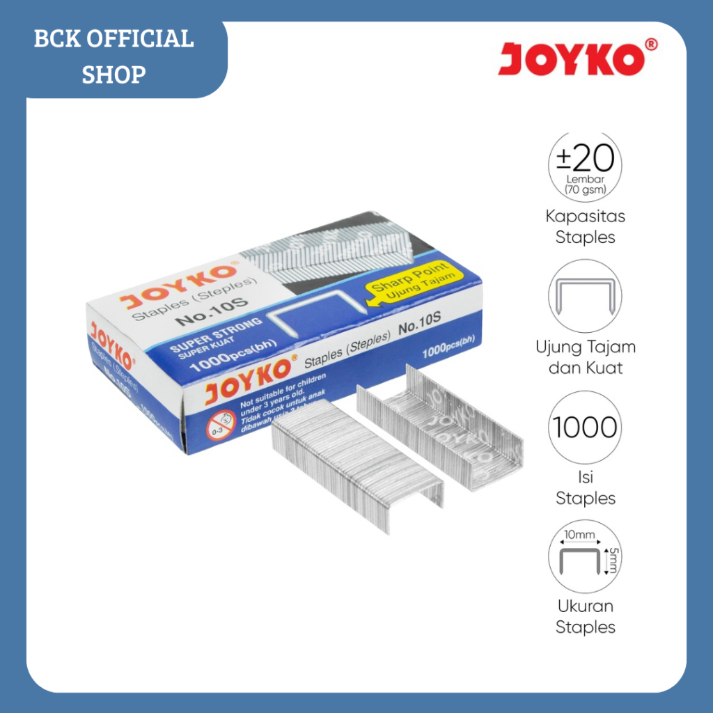 Jual Staples Isi Stapler Refill Stapler No. 10S Joyko (Dus) | Shopee ...