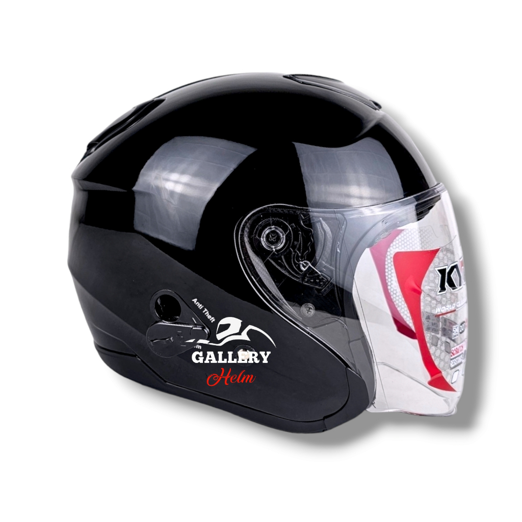Jual HELM KYT KYOTO HITAM GLOSSY | KYT KYOTO ORIGINAL | Shopee Indonesia