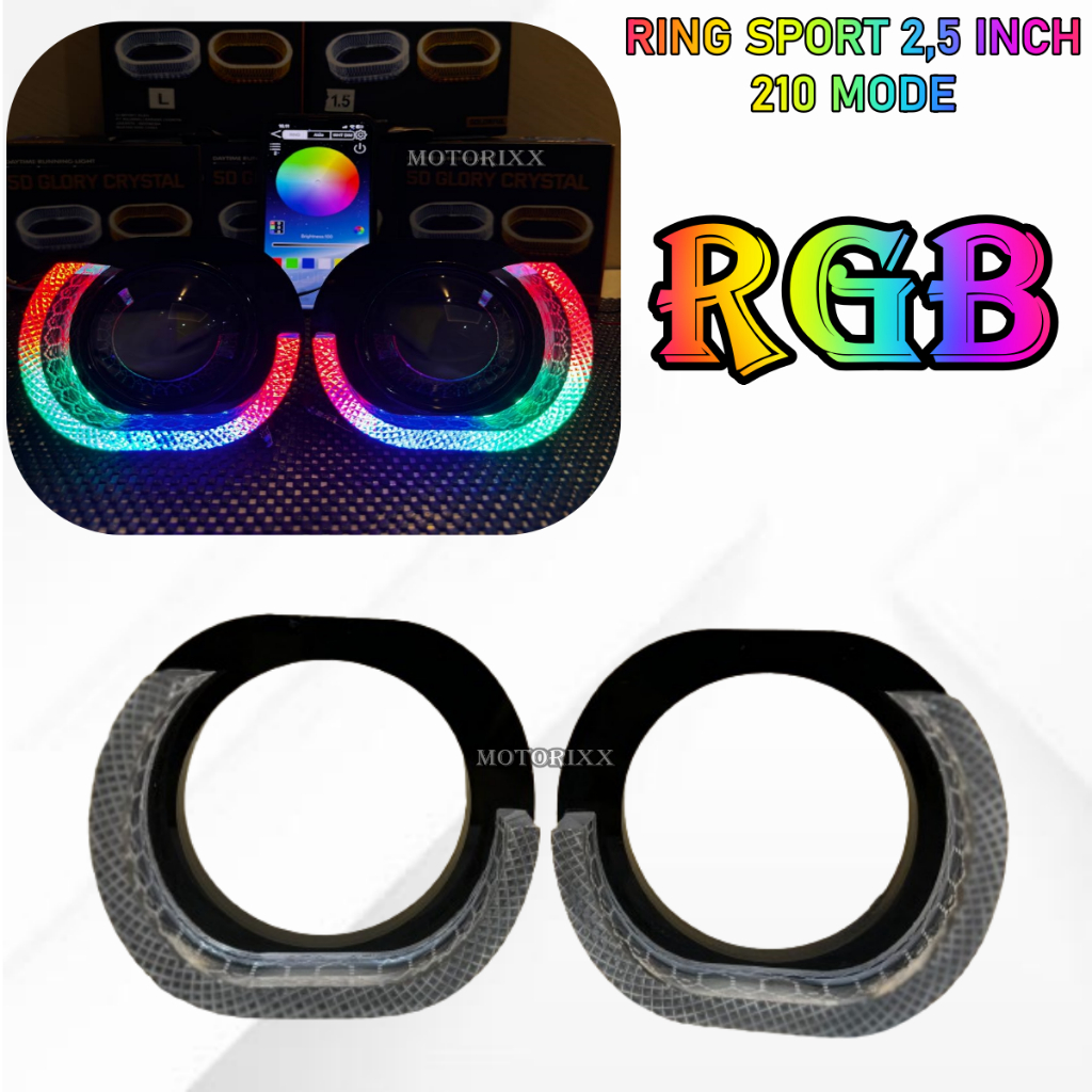 Jual Ring Shroud Akrilikd 3 inch 2,5 inch Rgb 5D 210+ Mode Model Sport ...