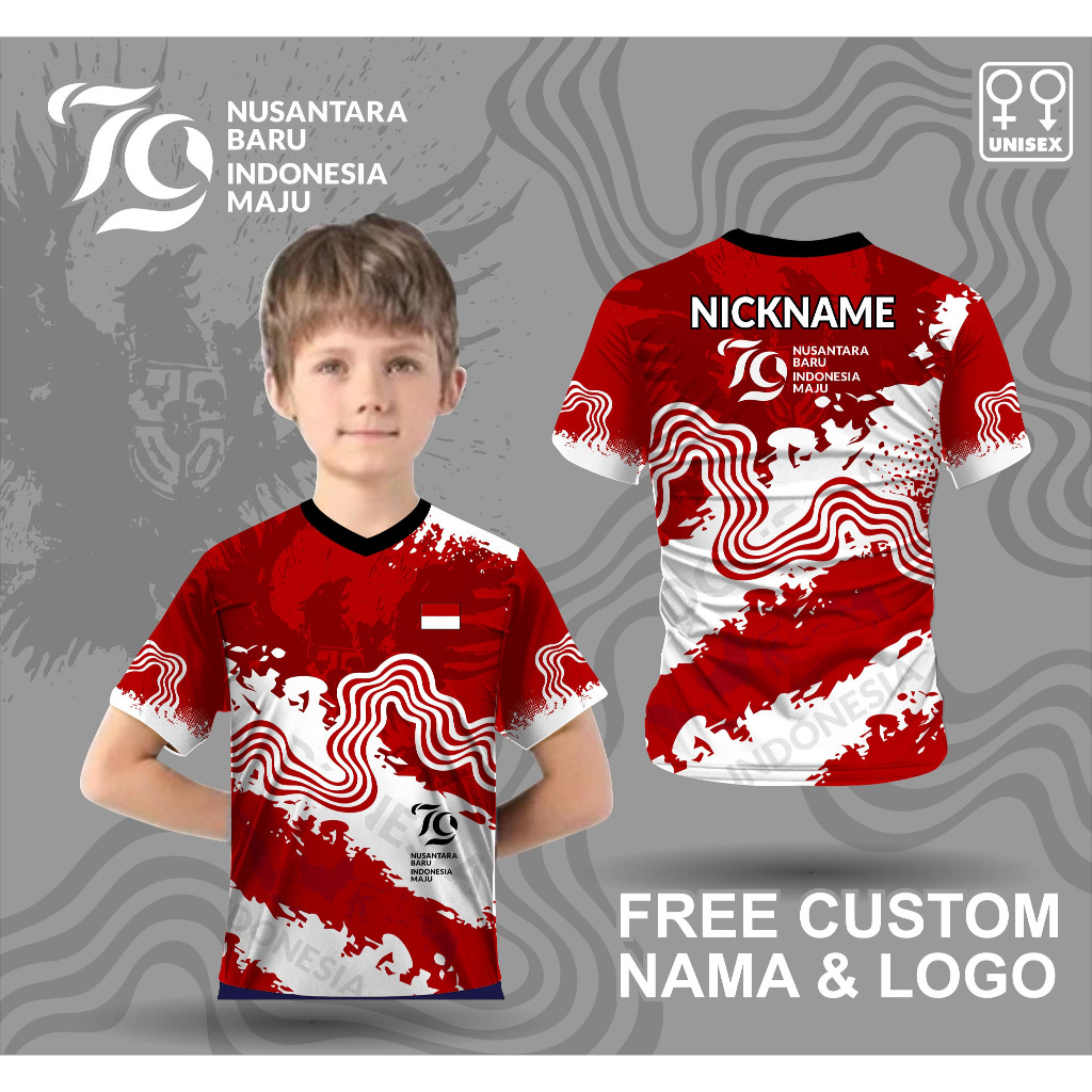 Jual Jersey anak hut kemerdekaan ri ke 79 baju 17an kaos dirgahayu indonesia 2024 | Shopee Indonesia