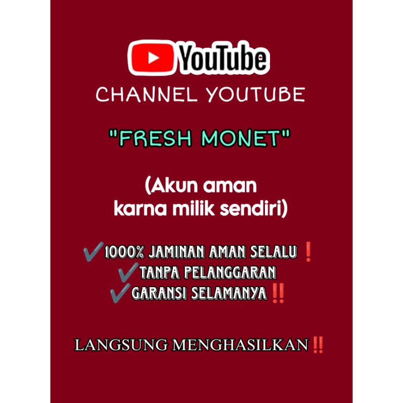 Jual Akun Youtube sudah monetisasi sudah bisa menghasilkan | Shopee ...