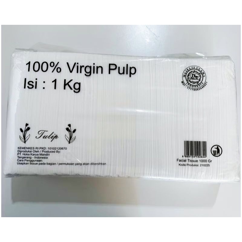 Jual Tulip facial tissue polos 1000gr 1 kg 100% virgin pulp | Shopee ...