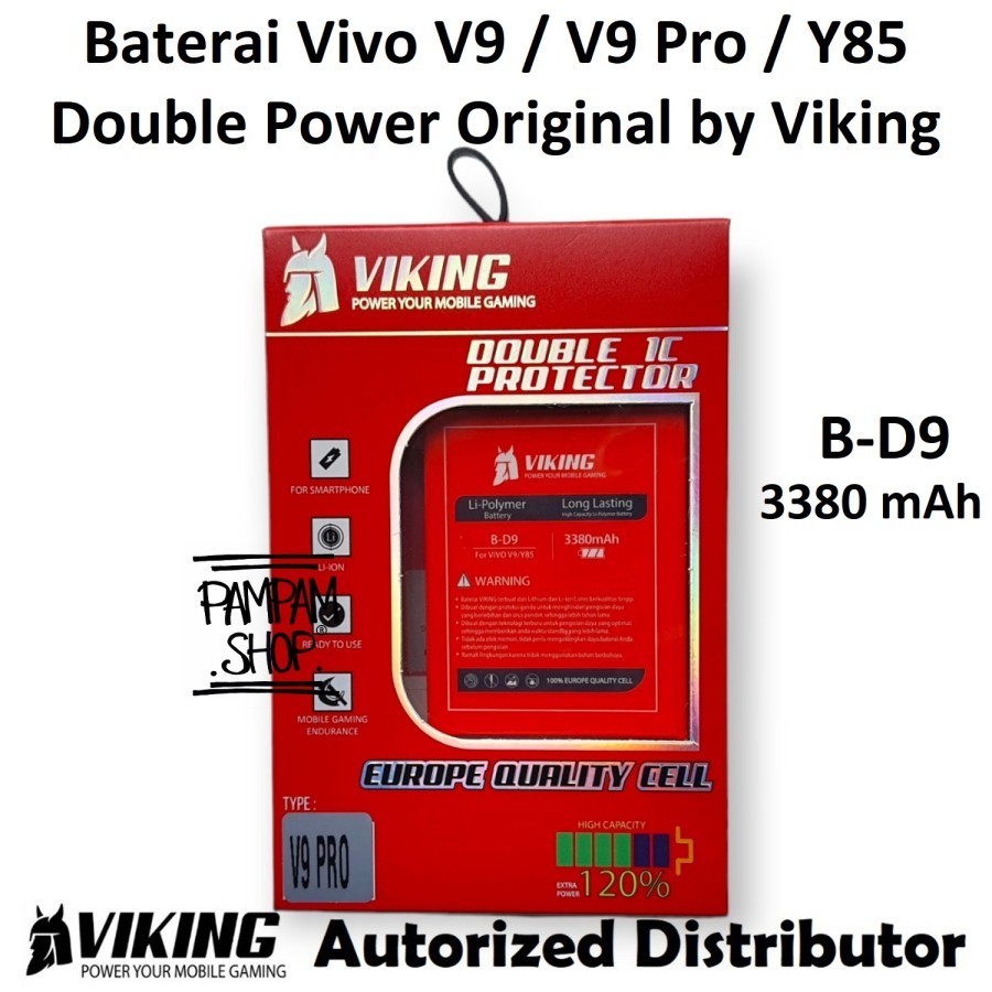 Jual VIKING Baterai Double Power B-D9 Vivo V9 / V9 Pro / Y85 BD9 Batre Batrai Battery Handphone ...