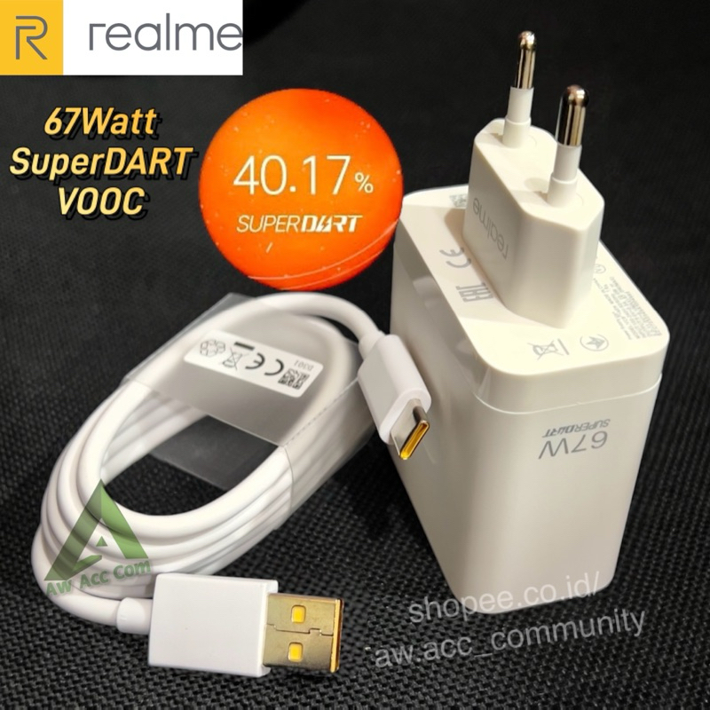Jual Super Fast Charger REALME 67W Usb Type C SuperVOOC DART Realme 12 ...