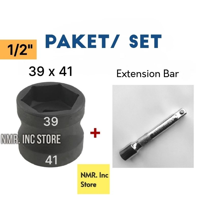 Jual Paket Set Mata Kunci Shock CVT 39x41 + Extension Bar 5”, Double ...