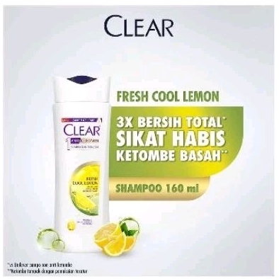 Jual Clear Shampoo Anti Dandruff Lemon Fresh 160mL | Shopee Indonesia
