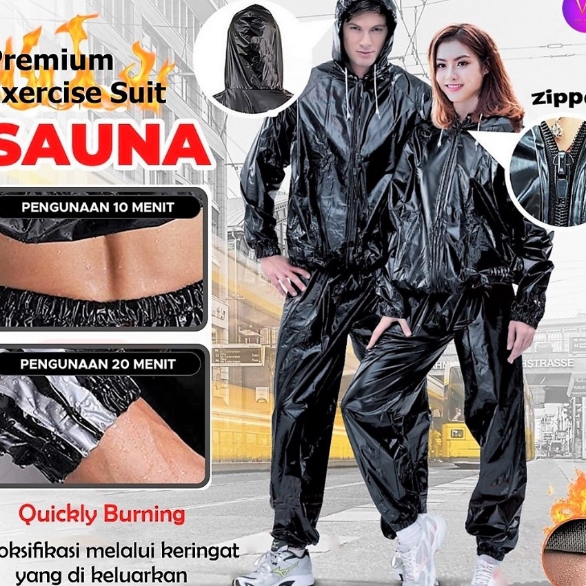 Jual Kilat Jaket Sauna Suit Premium Exercise Full Body Light Reflector ...