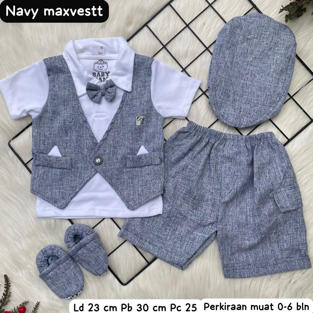 Jual BAJU SET BABY LAKI LAKI / Setelan anak bayi laki laki tuxedo rompi ...