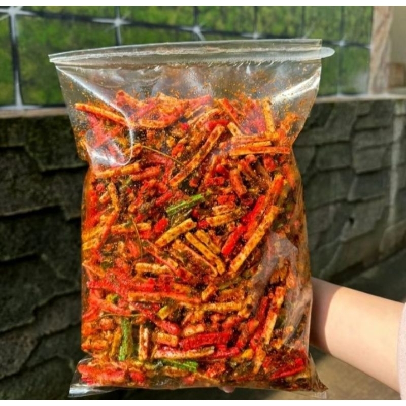 Jual SEBLAK KERUPUK BETON/KRUPUK JAAT PEDAS DAUN DAUN JERUK 500g ...