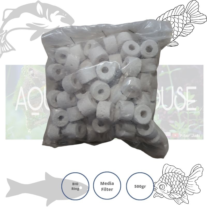 Jual Bio Ring Media Filter Biologis Aquarium Kolam 500gr | Shopee Indonesia