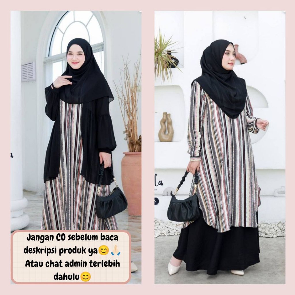 Jual OPEN PRE ORDER Alula dress outer dan tunik one set by Luvena ...