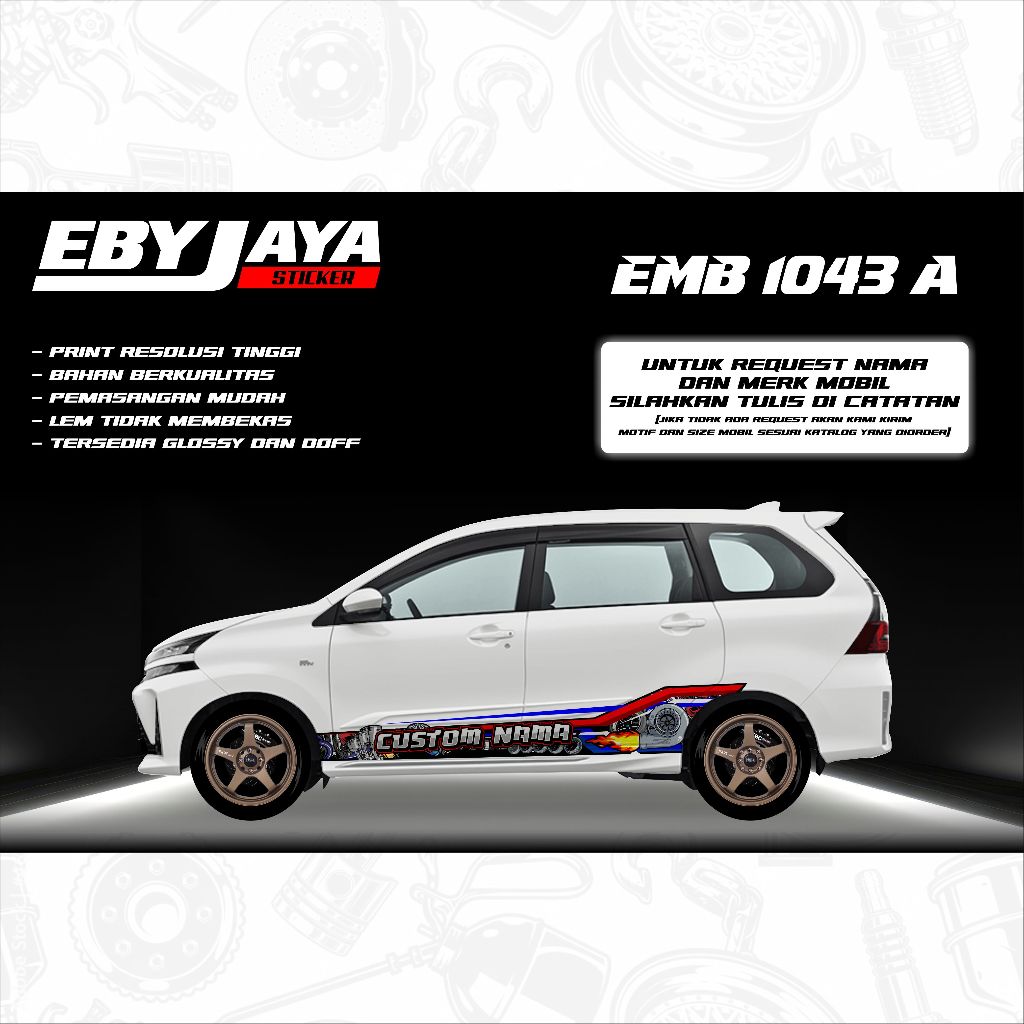 Jual EMB1043-STIKER DECAL THAILOOK LIVERY MOBIL TURBO DIESEL-STIKER ...