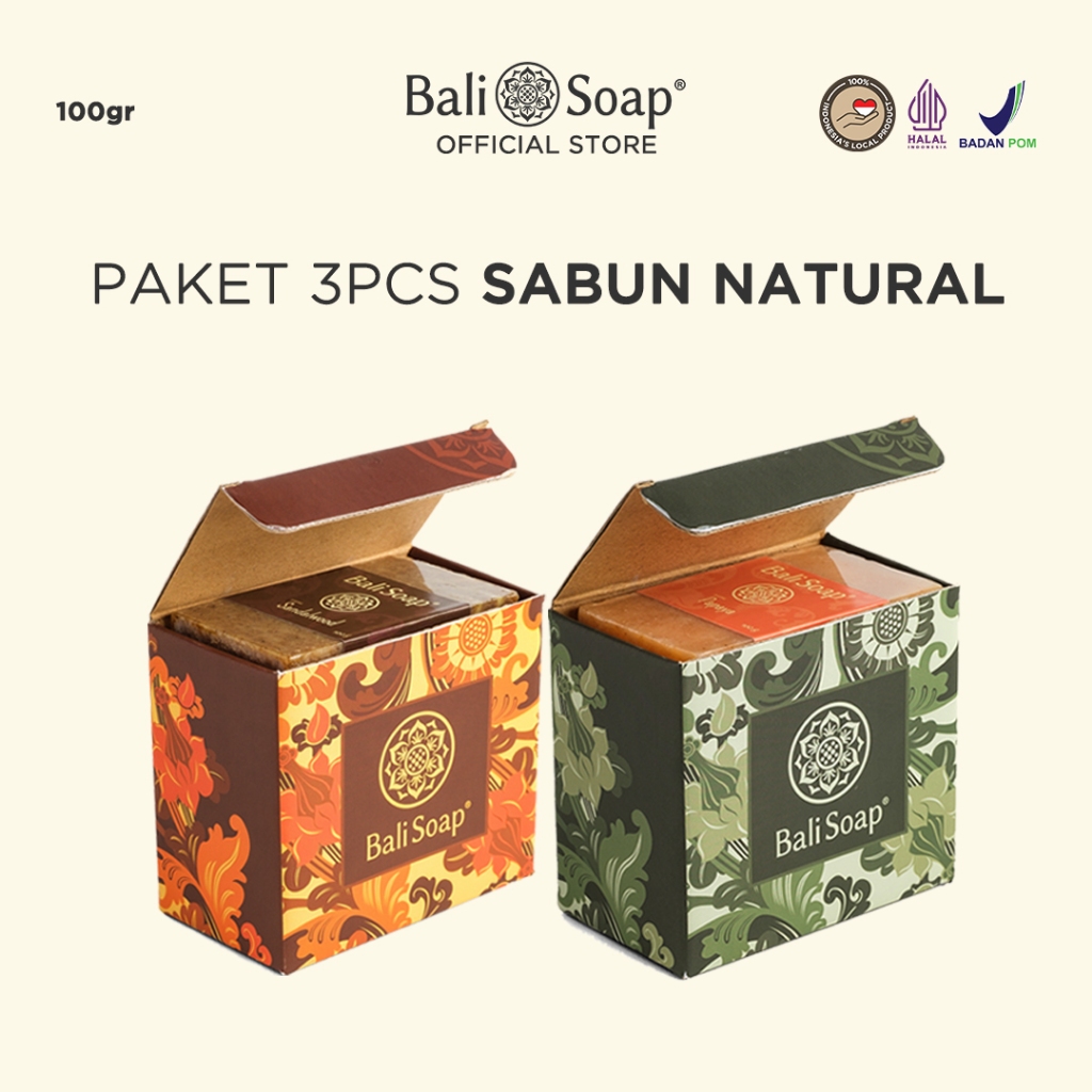 Jual Bali Soap - Paket 3pcs Sabun Mandi Natural 100gr - Lebih Hemat ...
