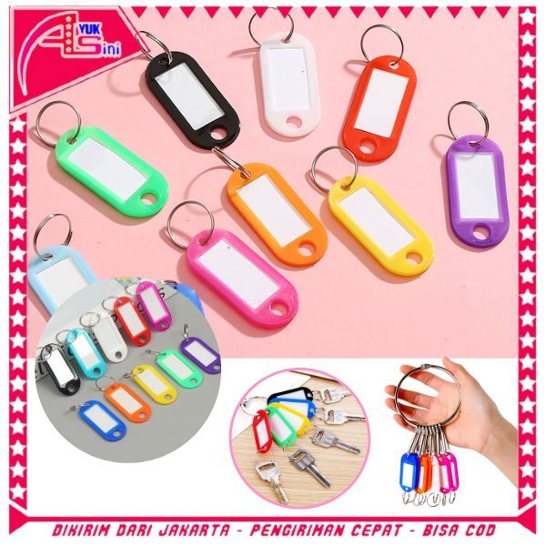 Jual AS Name Tag Gantungan Kunci Warna-Warni Label Nama Plastik Keychan ...