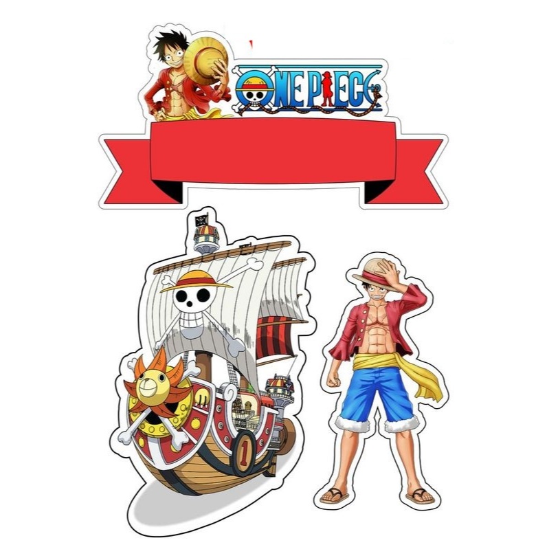 Jual Topper cake FREE NAMA tema Monkey D. Luffy One Piece | Shopee ...