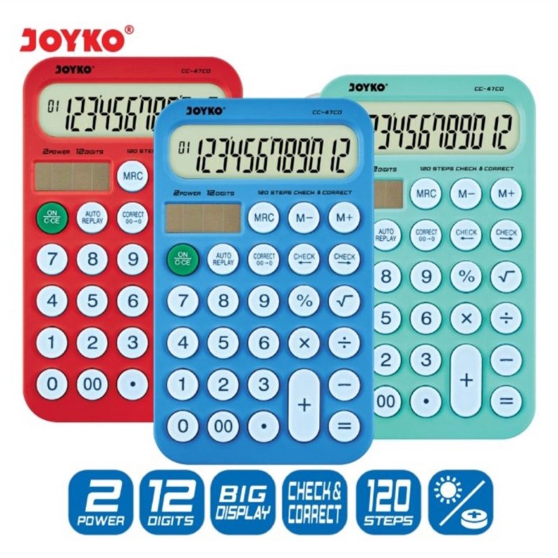 Jual PAKET MEWAH JOYKO CC47CO Check Correct Calculator Kalkulator Bisa ...