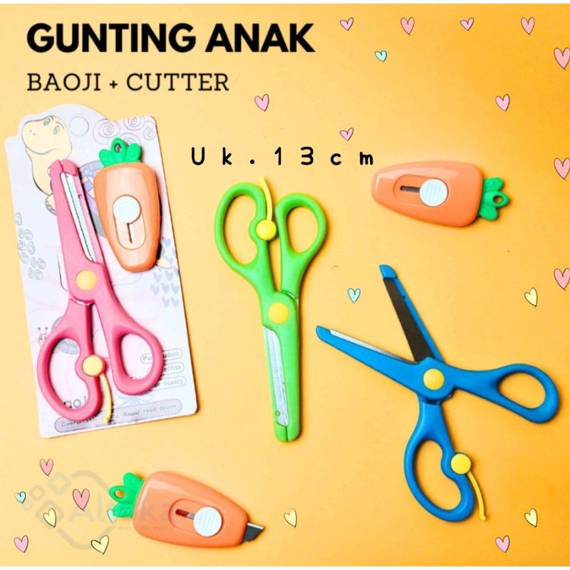 Jual Gunting Kertas Anak Fancy Lucu + Cutter Mini Carot Wortel ...