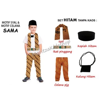 Jual Baju Adat Betawi Baju Pangsi Anak Si Pitung Set Lengkap HITAM syal ...