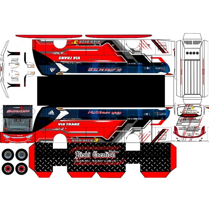 Jual POLA STIKER MINIATUR BUS BASURI BUMBLEBEE | Shopee Indonesia