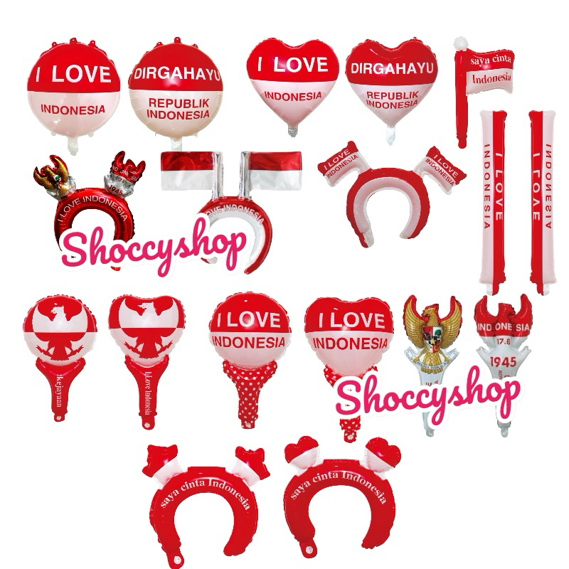 Jual Balon Foil Bando / Pentungan / Bulat Kemerdekaan Indonesia HUT RI ...