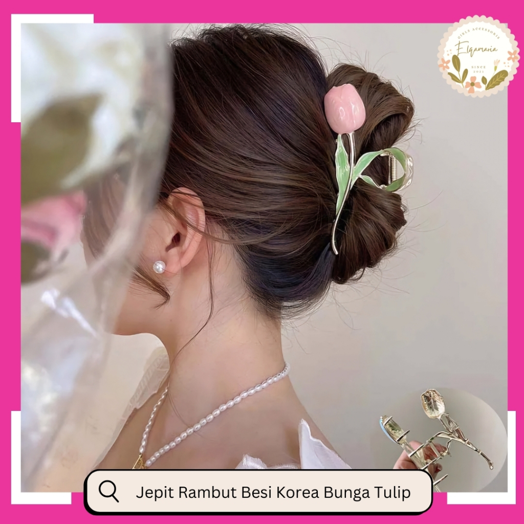 Jual Aelqa Premium - Jepit Rambut Korea Wanita Bunga Tulip Jedai Jumbo ...