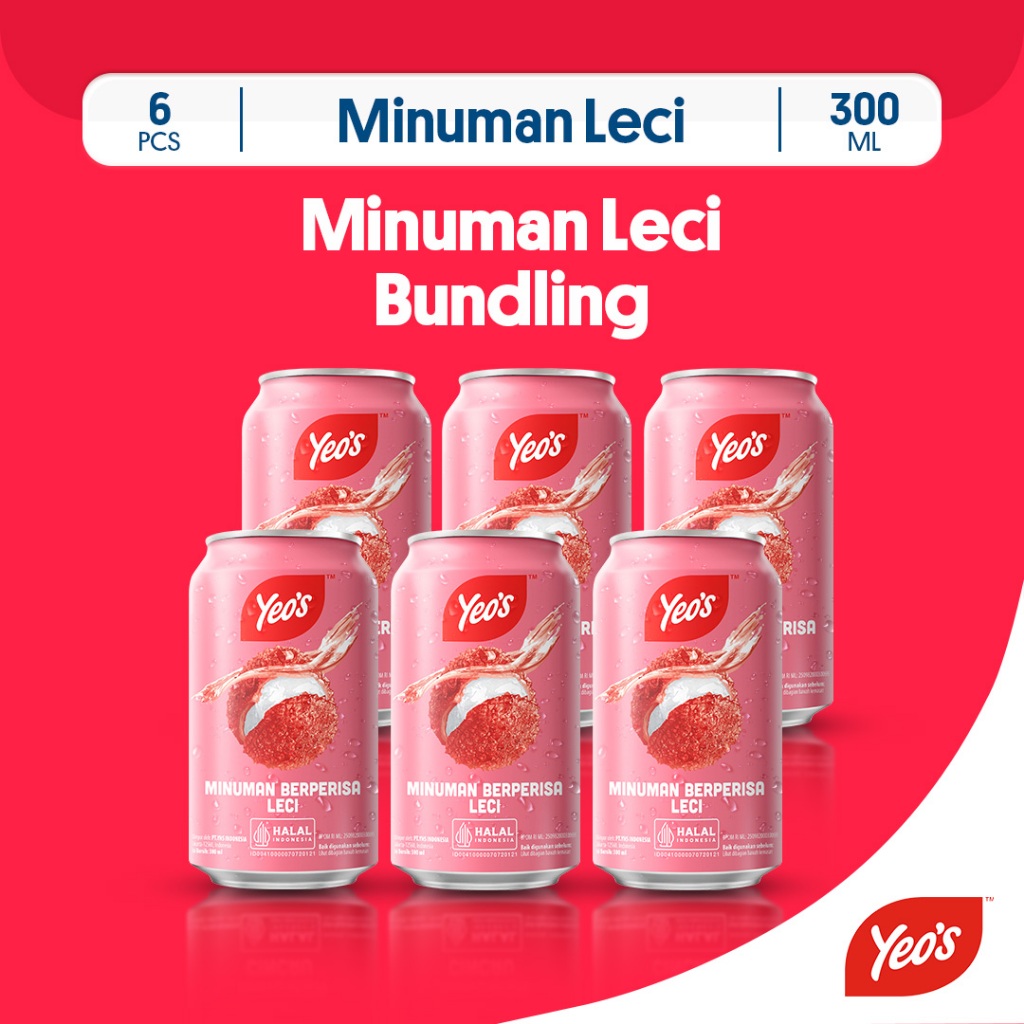 Jual Yeos Minuman Kaleng Leci Drink 300ml - 6 pcs | Shopee Indonesia