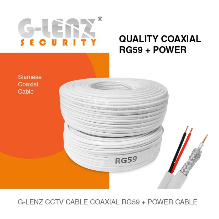 Jual GLENZ SECURITY CCTV KABEL RG59+POWER (100 METER) | Shopee Indonesia