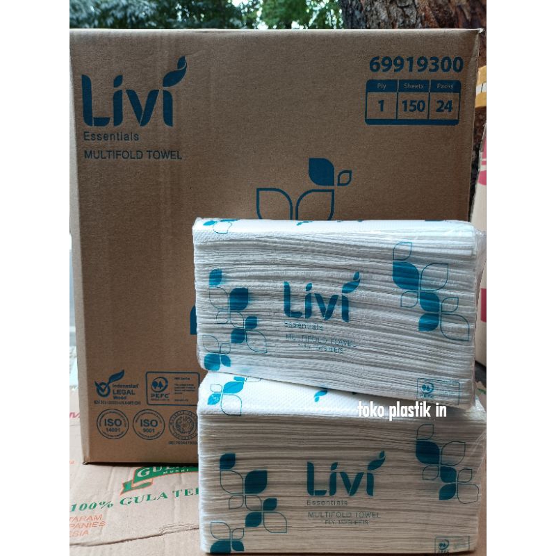 Jual tissue hand towel / tissue wastafel livi multifold towel | Shopee ...