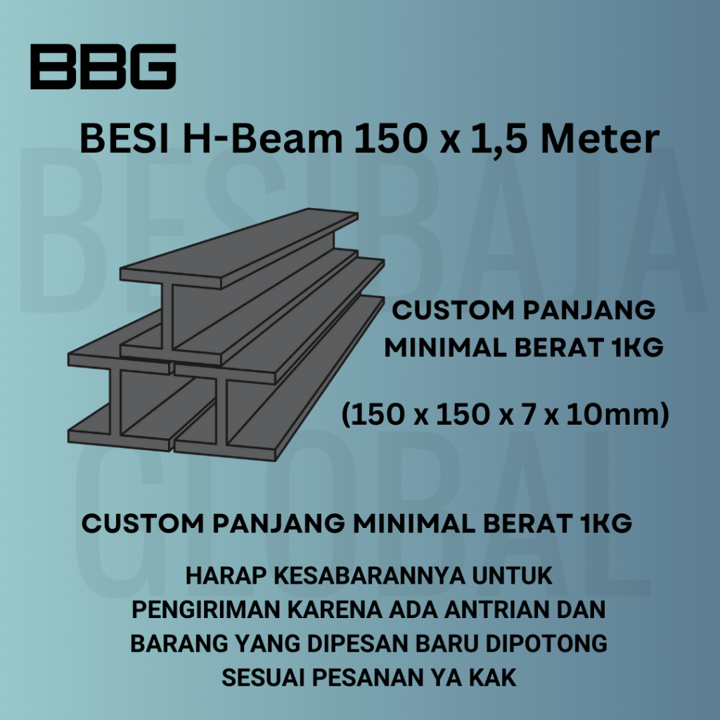 Jual BESI H-BEAM 150 x 1,5M | Shopee Indonesia