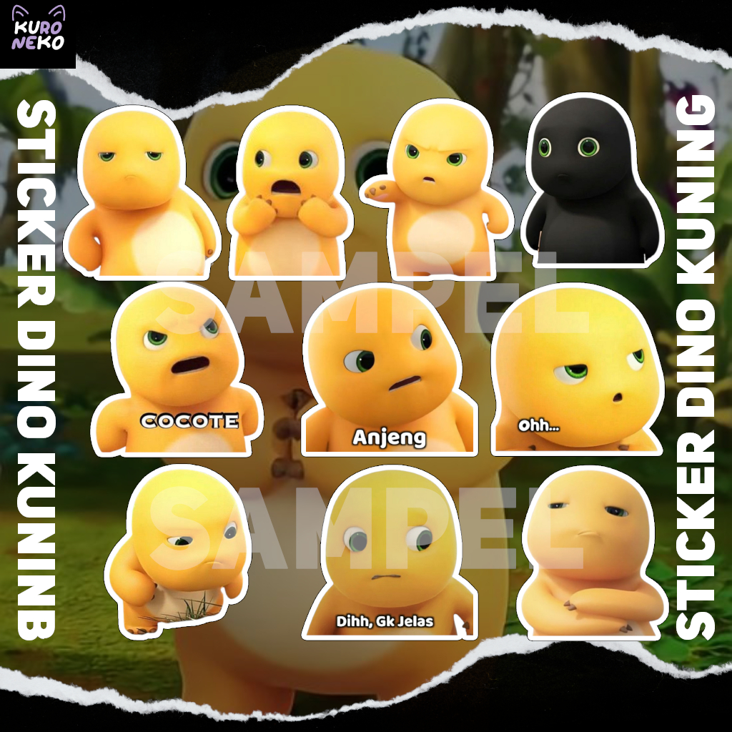 Jual STICKER MEME VIRAL DINO KUNING LUCU | PART 2 | Shopee Indonesia