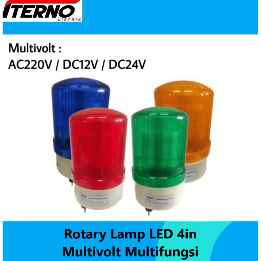 Jual Lampu Menara LED Rotary Lamp 4in Multivolt Multifungsi Iterno ...