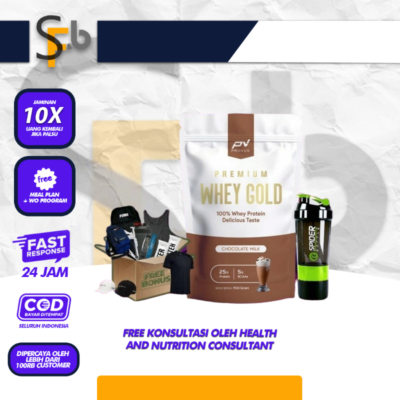 Jual PROVUS Whey Gold Protein Concentrade 2Lbs 900 Gram | Shopee Indonesia